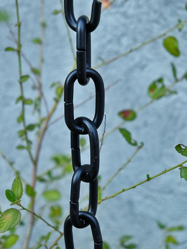 Rainchains - Large Link Black Rain Chain - T4-BLK – Garden Lovers Club