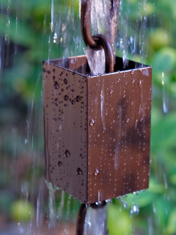 Rainchains - Kenchiku Square Bronze Rain Chain - KA286-BRZ-SQ – Garden ...
